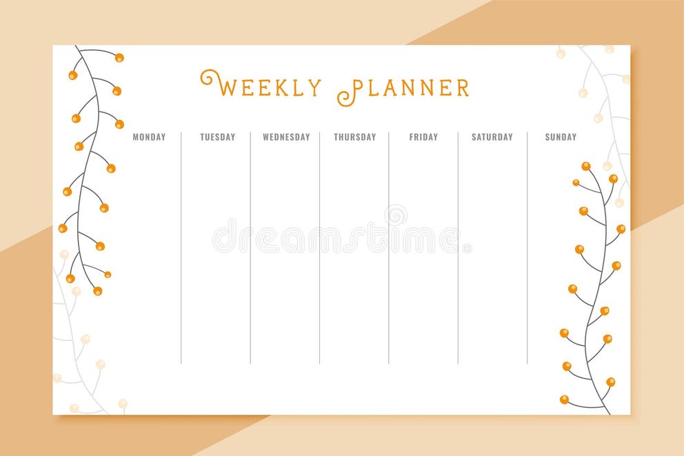 Weekly Planner To Do List Template for Business Stock Vector ...