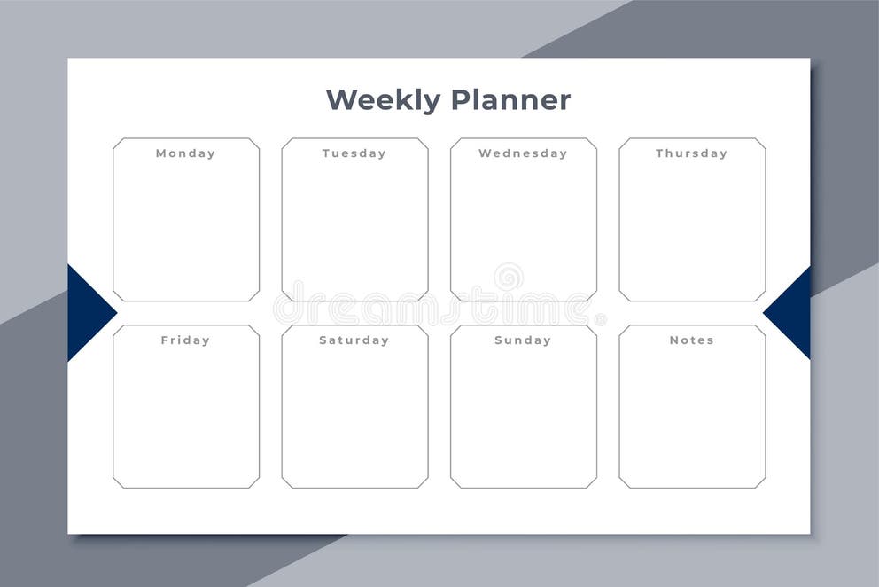 Weekly Planner To Do List Template Design Stock Vector - Illustration ...