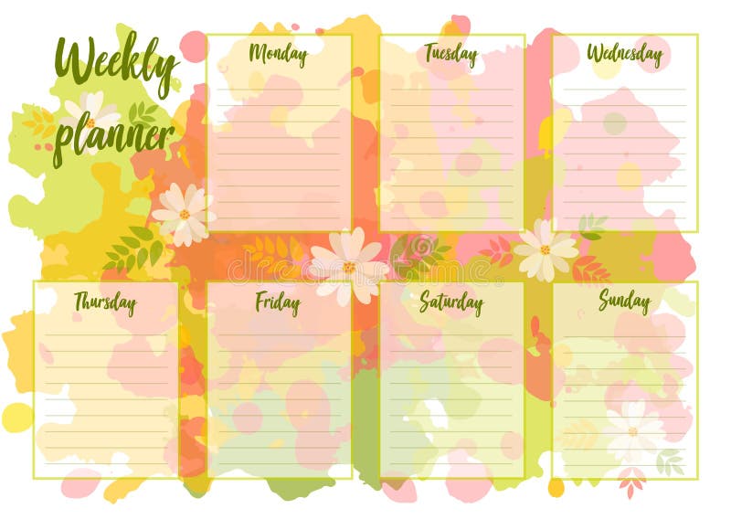 Weekly planer stock vector. Illustration of notebook - 81690384