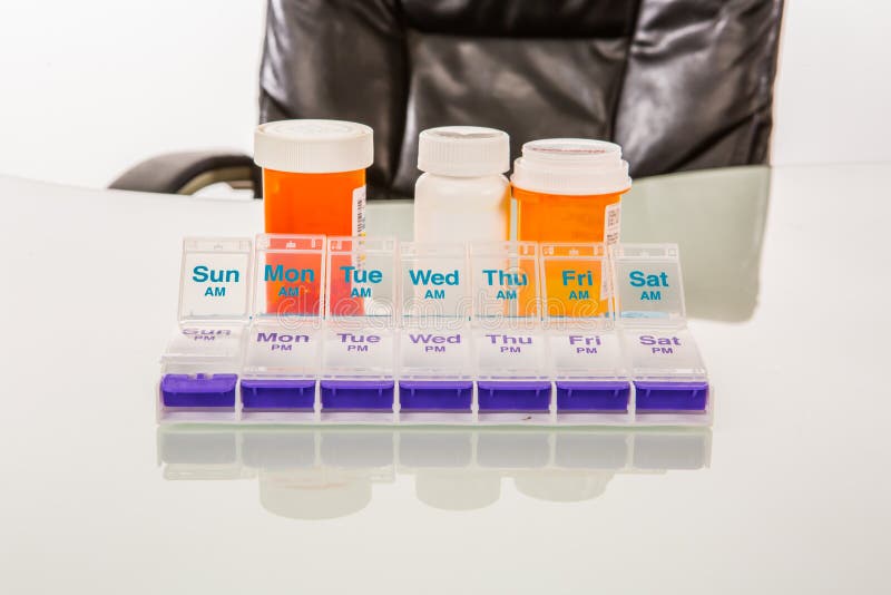 Weekly am/Pm Pill Container Box, Organizing Medication Stock Image ...