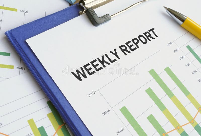 Weekly Report is Shown Using the Text Stock Photo - Image of statement ...