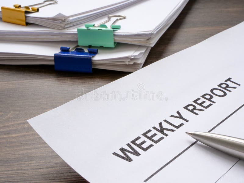 Weekly Report and Stack of Papers. Stock Photo - Image of audit, growth ...