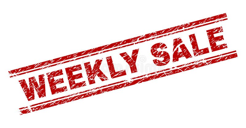 Scratched Textured WEEKLY SALE Stamp Seal Stock Vector - Illustration ...