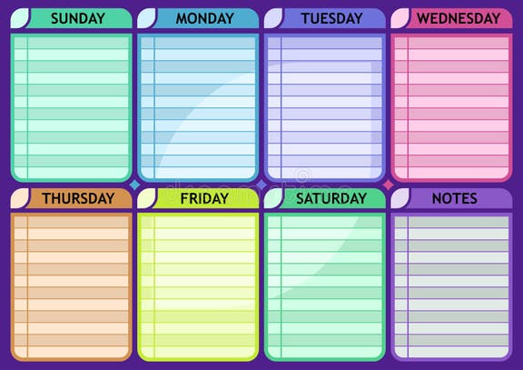Weekly Schedule Stock Illustrations – 18,509 Weekly Schedule Stock ...