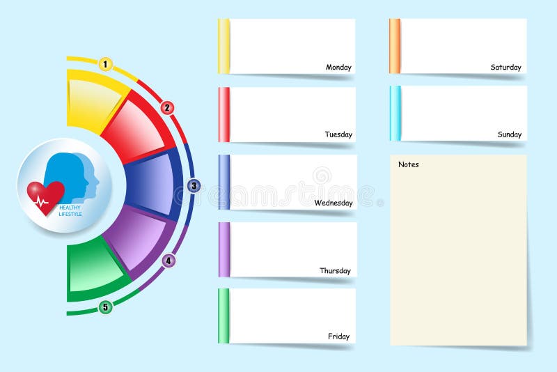 Weekly Schedule for Healthy Living Vector Stock Vector - Illustration ...