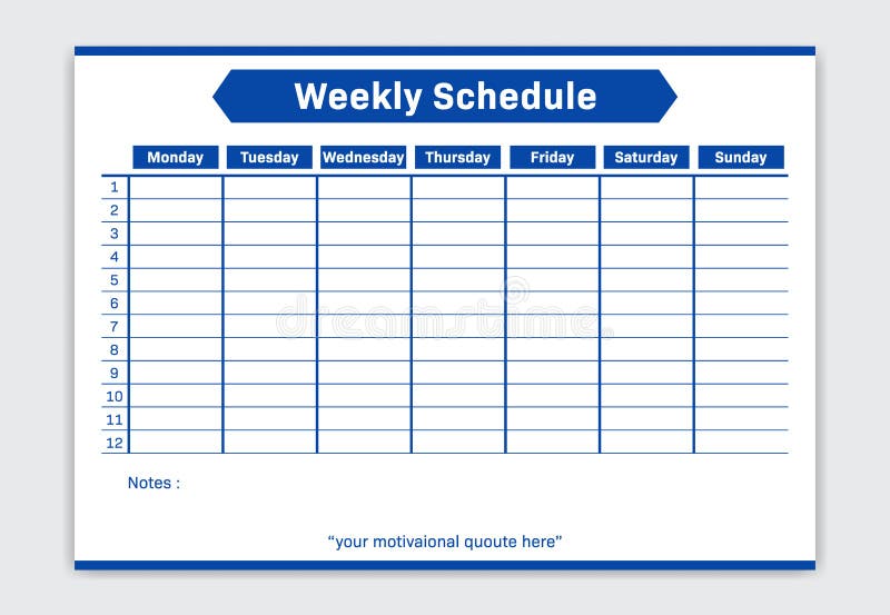 Weekly Schedule Planner in Blue White Simple Corporate Company Style ...