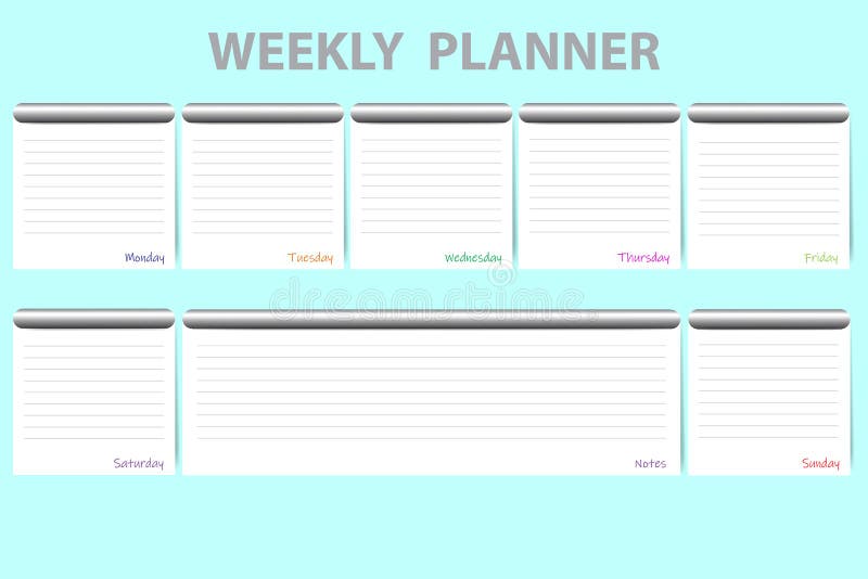 Weekly Planner Vector Concept Ready for Your Text Stock Vector ...