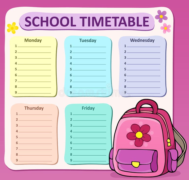 School Timetable Stock Illustrations – 9,844 School Timetable Stock ...