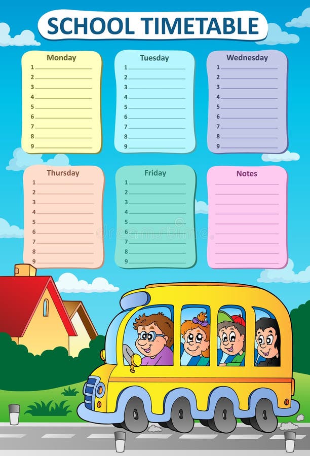 School Timetable Theme 8 Stock Illustrations – 3 School Timetable Theme ...