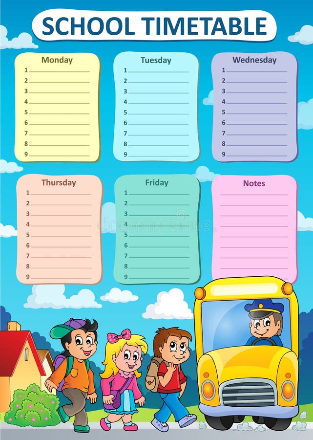 Weekly School Timetable Theme 9 Stock Illustrations – 2 Weekly School ...