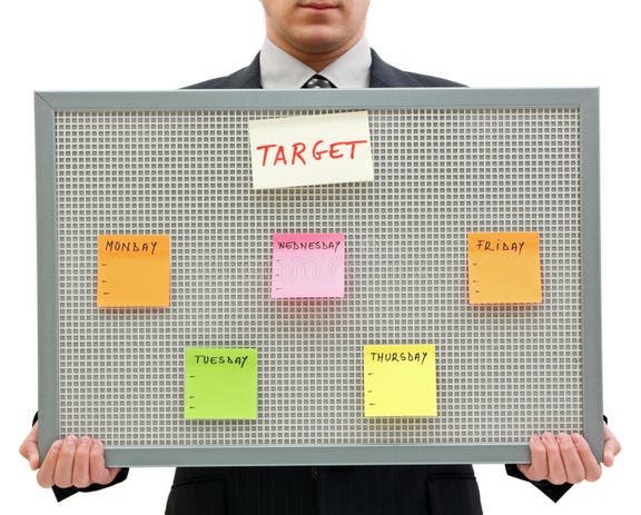 Weekly target stock image. Image of idea, post, concepts - 14146667