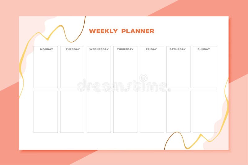 Weekly Time Schedule Planner Template Stock Vector - Illustration of ...
