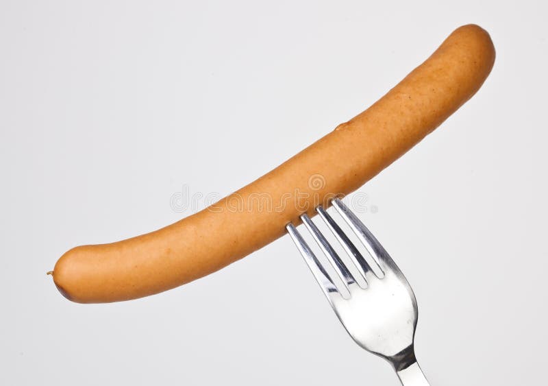 Weener Sausage on a Fork stock photo. Image of meal, food - 23236842