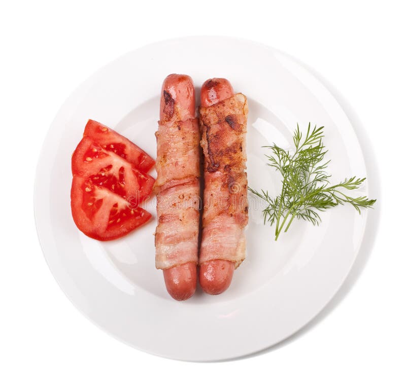 Weense Worstjes Die in Bacon Worden Verpakt Stock Foto - Image of worst ...