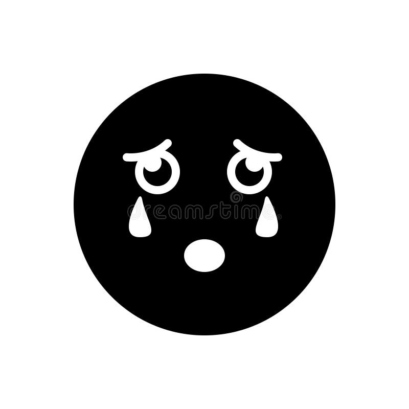Black Solid Icon for Weep, Cry and Emotion Stock Illustration ...