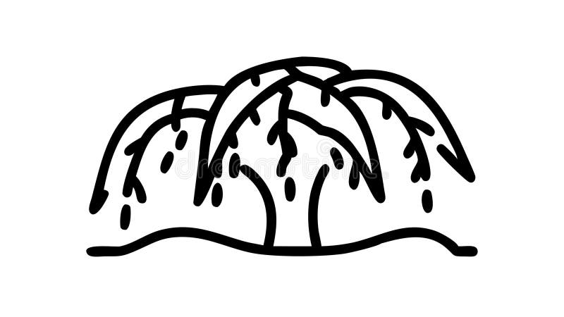 Weeping Tree Outline Icon, Nature Foliage Symbol, Vector Design ...