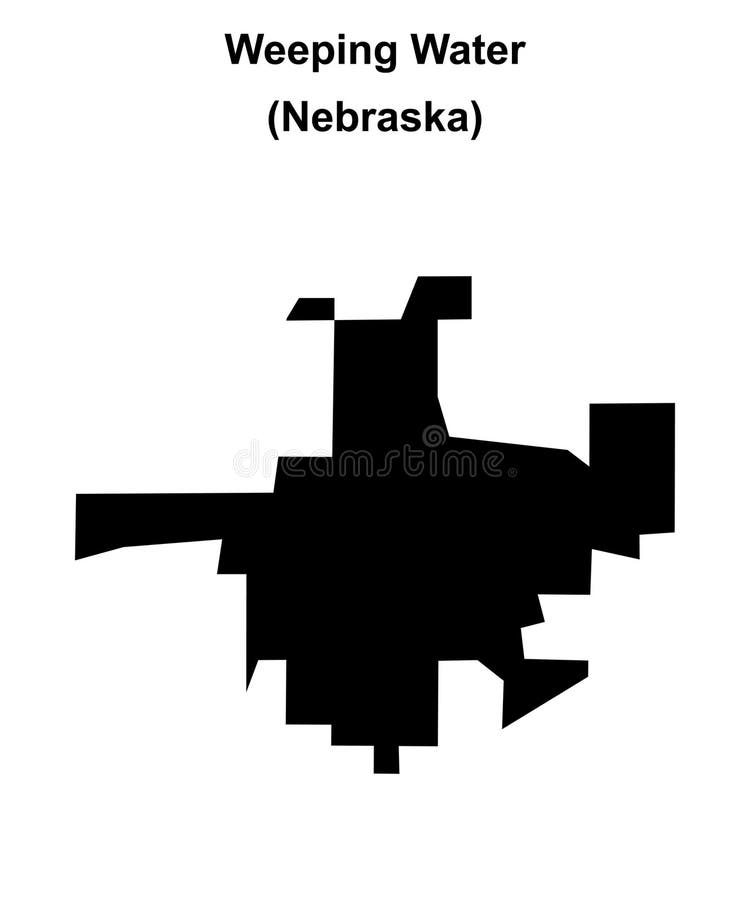 Weeping Water outline map stock illustration. Illustration of vector ...