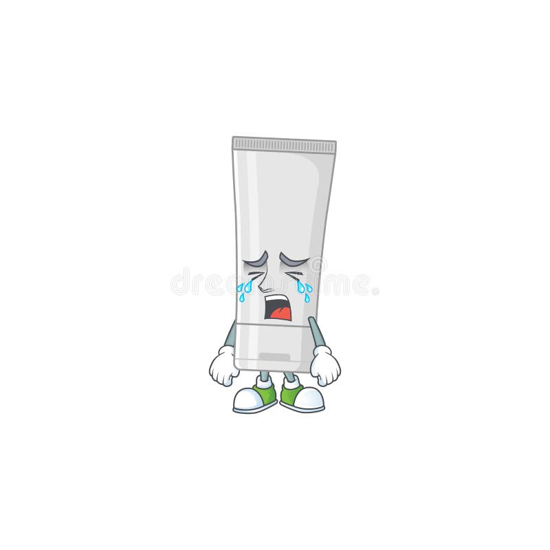 A Weeping White Plastic Tube Cartoon Character Concept Stock Vector ...