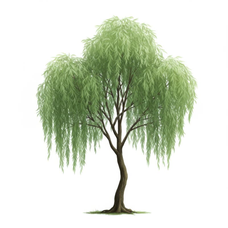 Weeping Willow Tree Pixel Art Illustration Stock Illustration ...