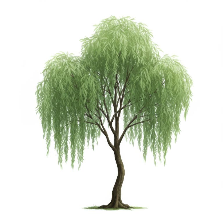 Weeping Willow Tree Pixel Art Illustration Stock Illustration ...