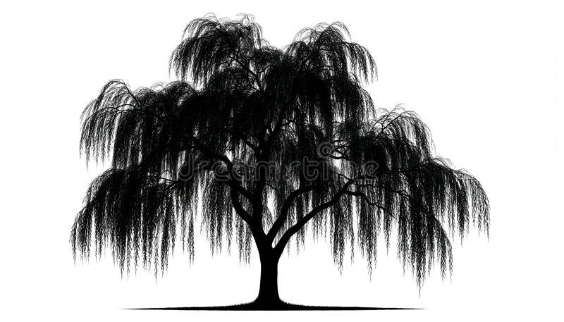 Willow Tree Silhouette Black Stock Illustrations – 1,162 Willow Tree ...