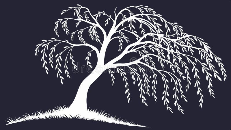 Weeping Willow Tree Vector, Graceful Nature Illustration, Vector Design ...