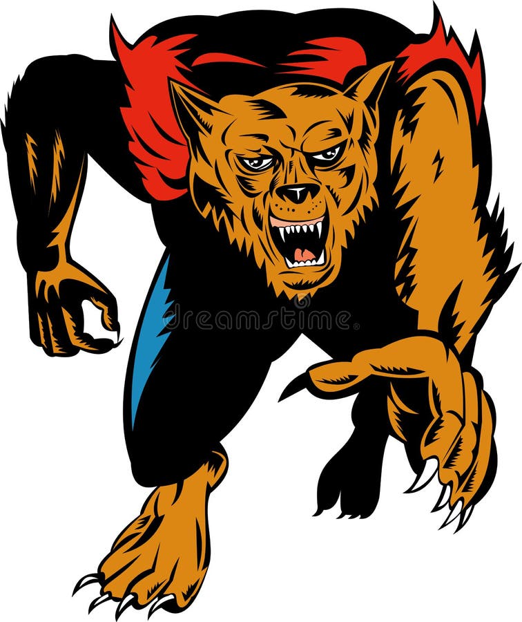 Weerwolf Ongeveer Aan Aanval Vector Illustratie - Illustration of ...