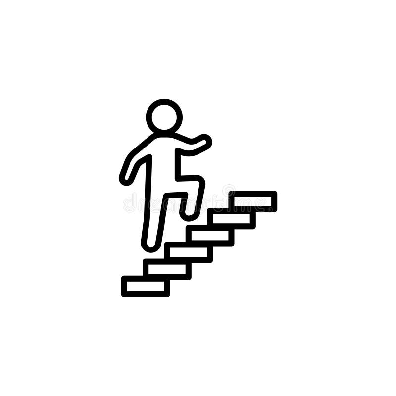 Weg herauf Treppen-Symbol vektor abbildung. Illustration von steigen ...