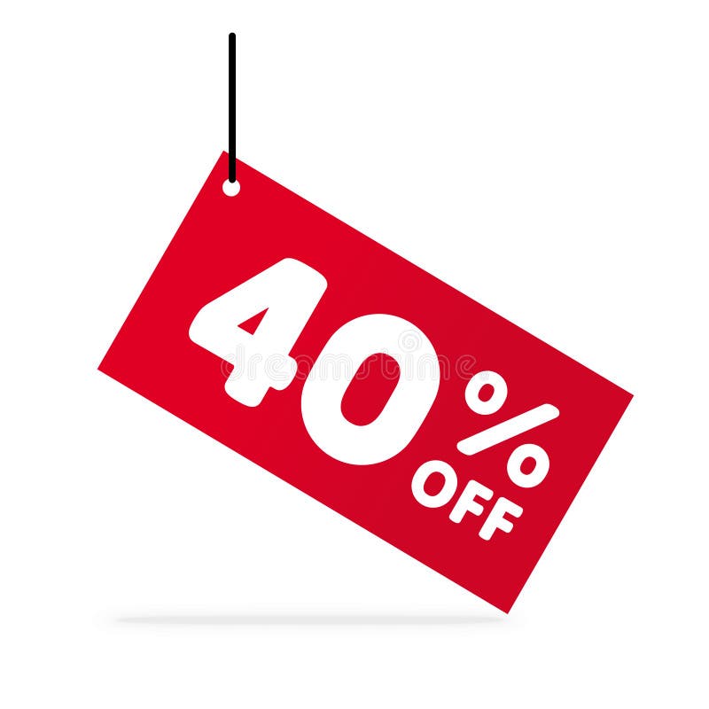 40% WEG Vom Rabatt Rabatt-Angebots-Preis-Illustration Rote Marke Vektor ...