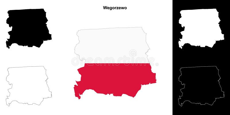 Wegorzewo outline map stock vector. Illustration of silhouette - 356926124