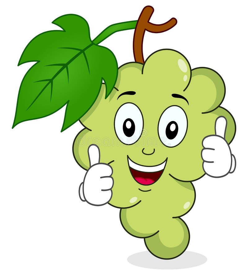 Weiße Trauben-Charakter Mit Den Daumen Oben Vektor Abbildung ...