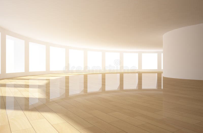 Großer Leerer Raum in Der Gutshofart Mit Bretterboden, Stock Abbildung ...