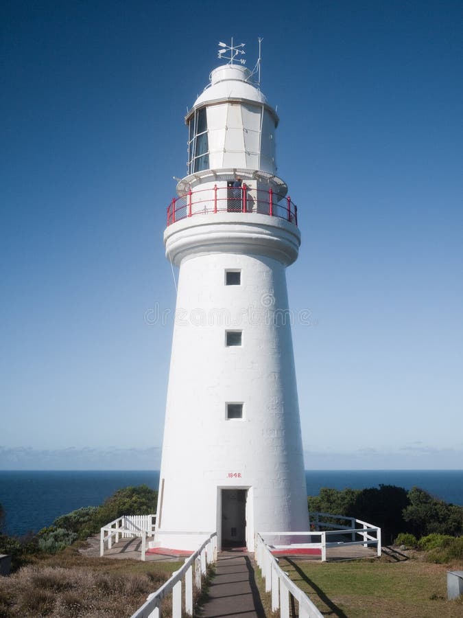 Weißer Und Roter Leuchtturm Auf Den Holländern Stockfoto - Bild von ...
