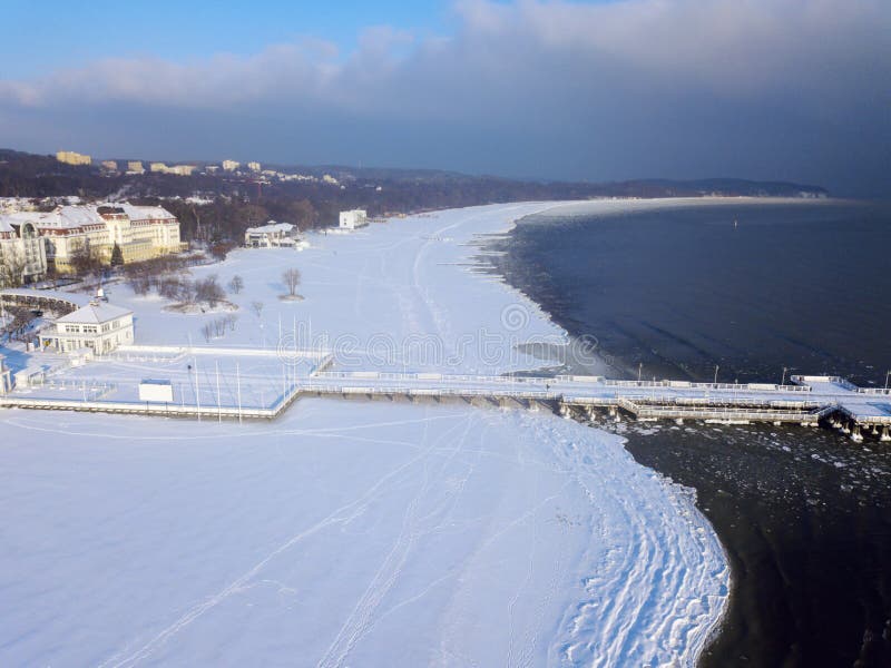 Strand in Sopot stockbild. Bild von szenisch, polen, landschaft - 53137763