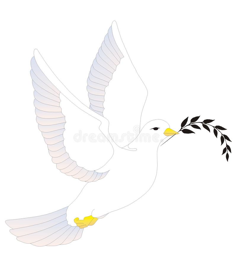 Weiße Taube Ist Das Symbol Eines Friedens, Blauer Himmel Vektor ...