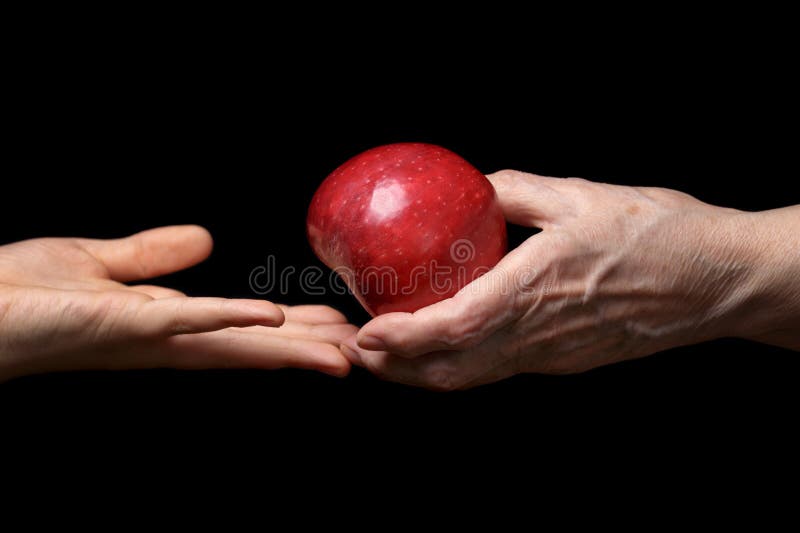 Weibliche Hände, Die Apfel Geben Stockbild - Bild von vorabend ...
