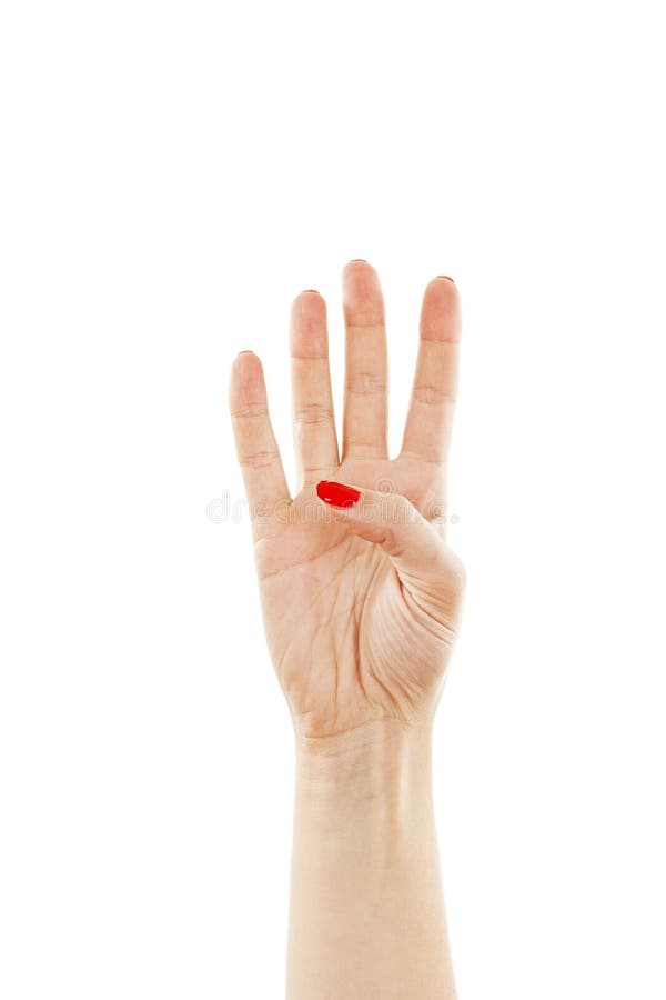 Mittelfinger-Zeichen Von Einer Weiblichen Hand Stockfoto - Bild von ...