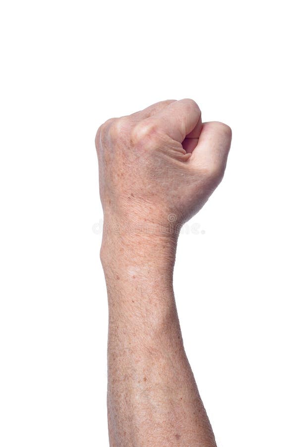 Weibliche Hand Mit Einer Geballten Faust Lokalisiert Stockbild - Bild ...