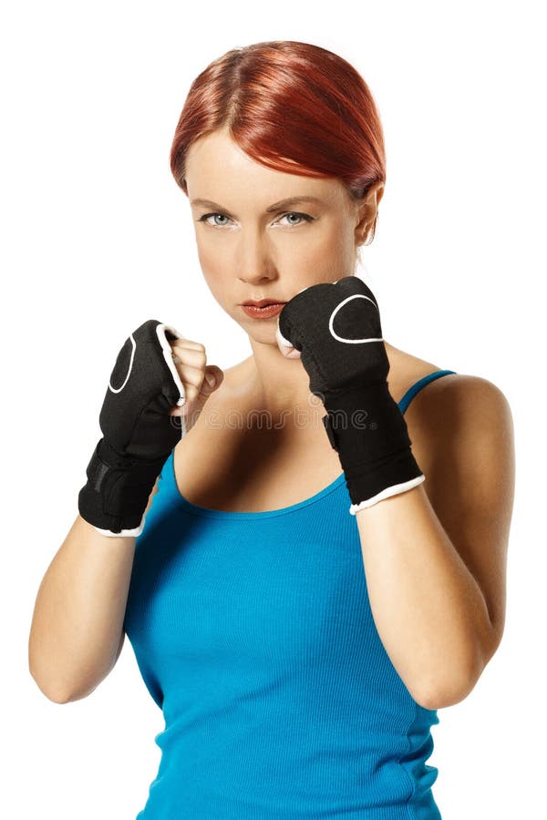 Weiblicher Boxer in Den Handschuhen Stockbild - Bild von ausbildung ...