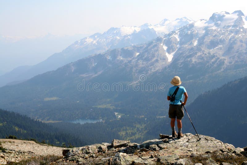 Weiblicher Wanderer-oben Genannter Conflict See Stockfoto - Bild von ...
