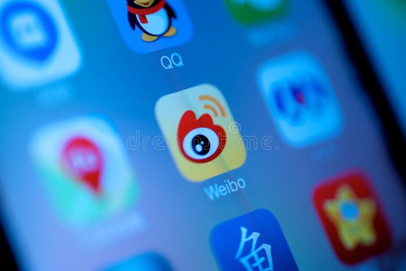 Weibo Chinese Social Media editorial stock image. Image of screen ...