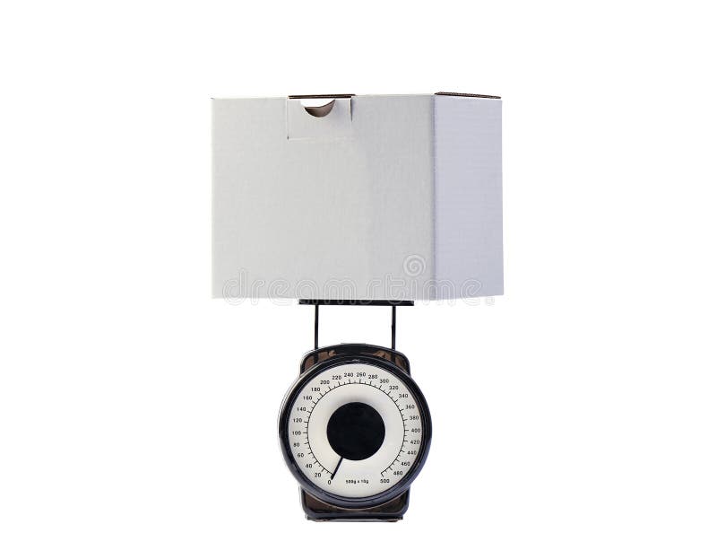 Weighing a Box for Ship, Clipping Path Stock Image - Image of ...