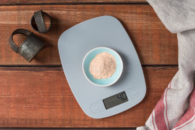 Weighing Lucuma Powder on a Digital Scale Stock Image - Image of ...