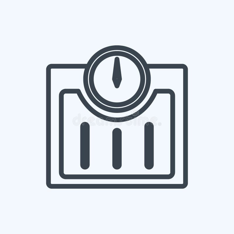 Weighing Machine Icon in Trendy Line Style Isolated on Soft Blue ...