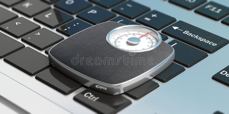 Weighing Scale On A Computer. 3d Illustration Stock Illustration ...