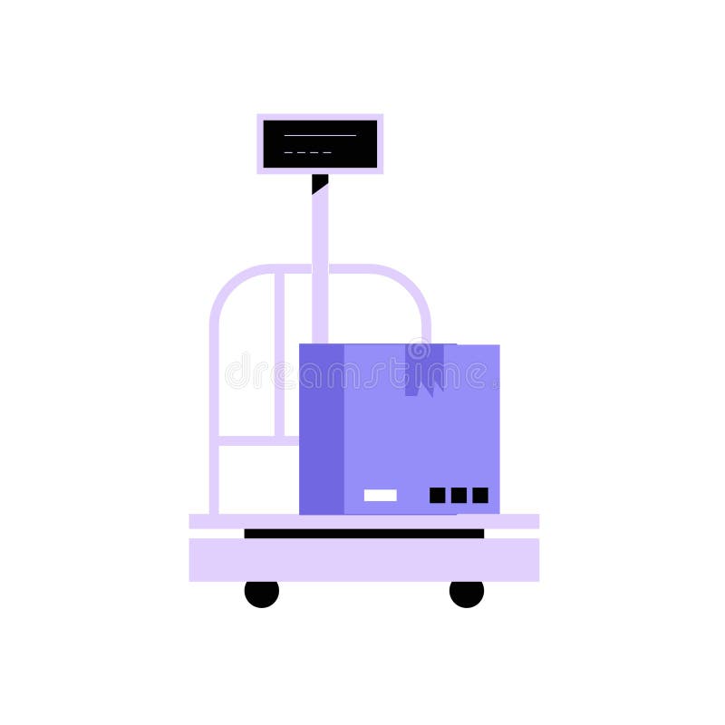 Weighing Scale with Package in Flat Vector Illustration Symbolizing ...