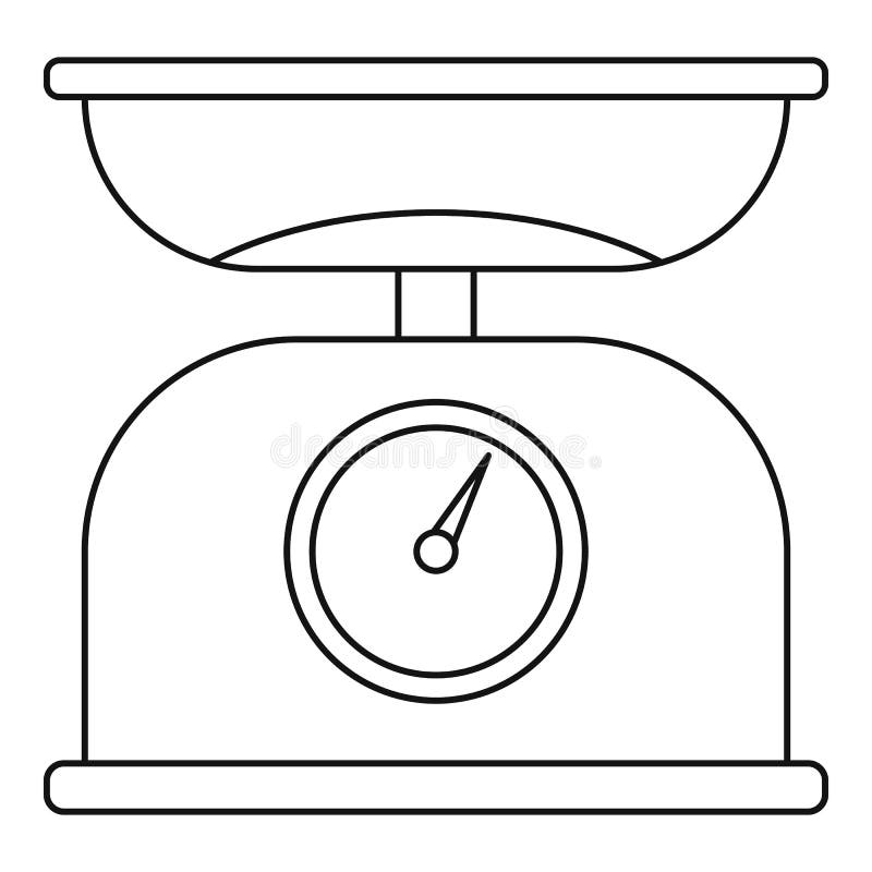 Weighing Scales Icon, Outline Style Stock Vector - Illustration of ...