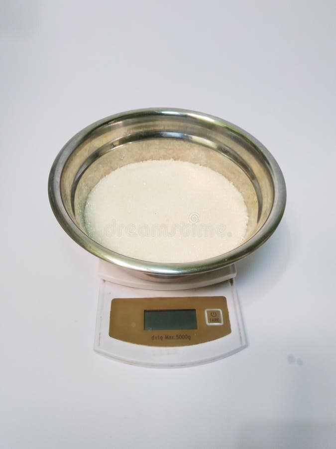 Weighing Sugar To Make Donuts Stock Photo - Image of home, order: 235955664