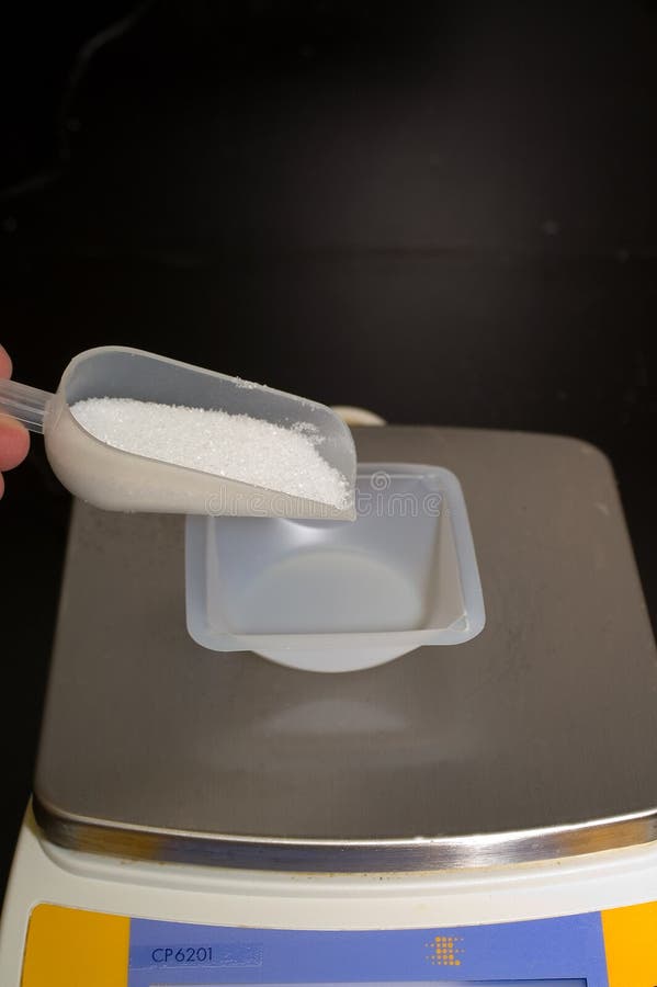 Weighing white powder stock image. Image of reference - 1148631
