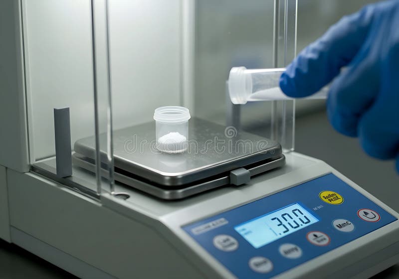 Precise Powder Weighing in Lab Stock Illustration - Illustration of ...